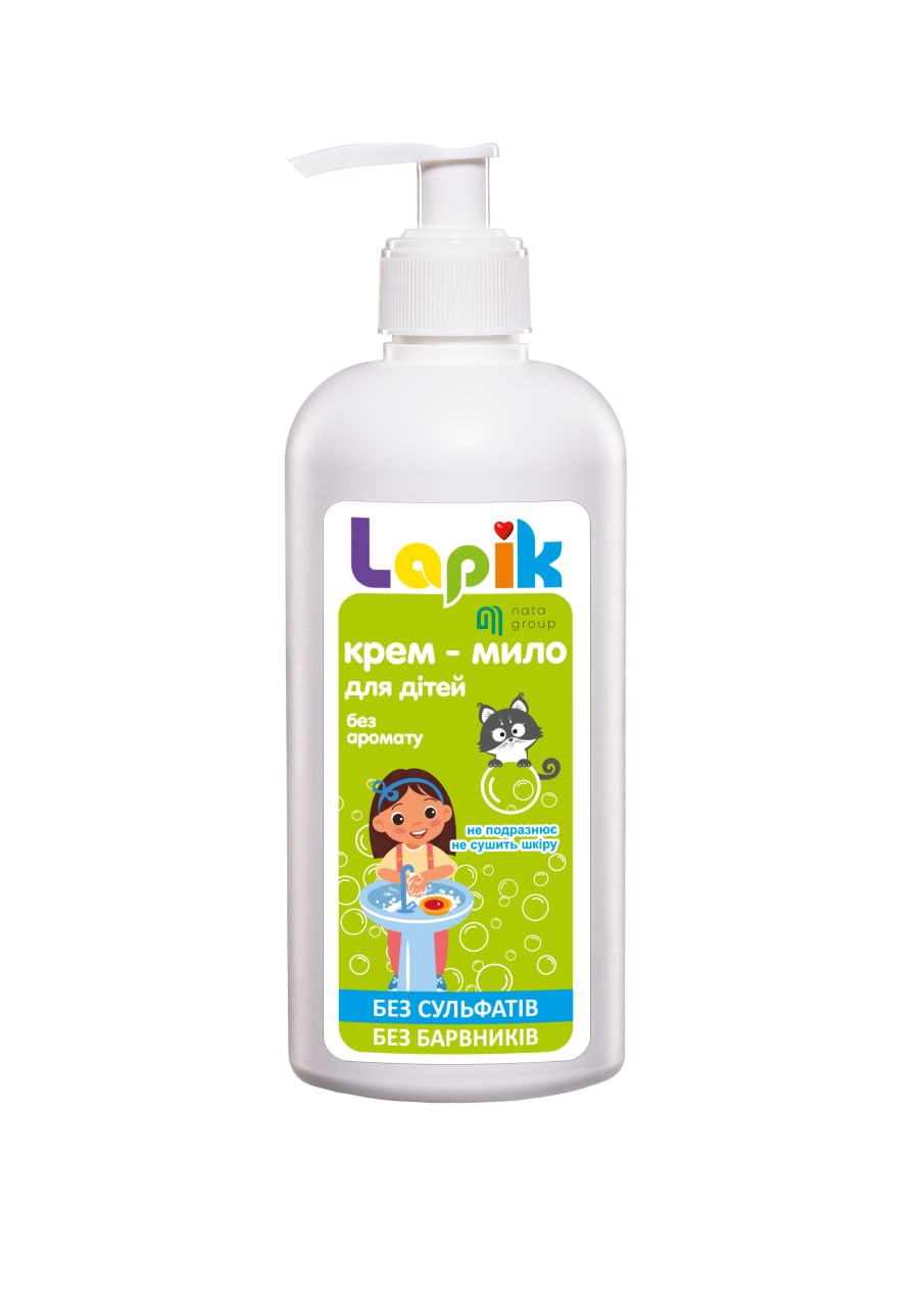 «Крем-мило для дітей Lapik» без аромату, флакон 500 мл - купити | Nata ...